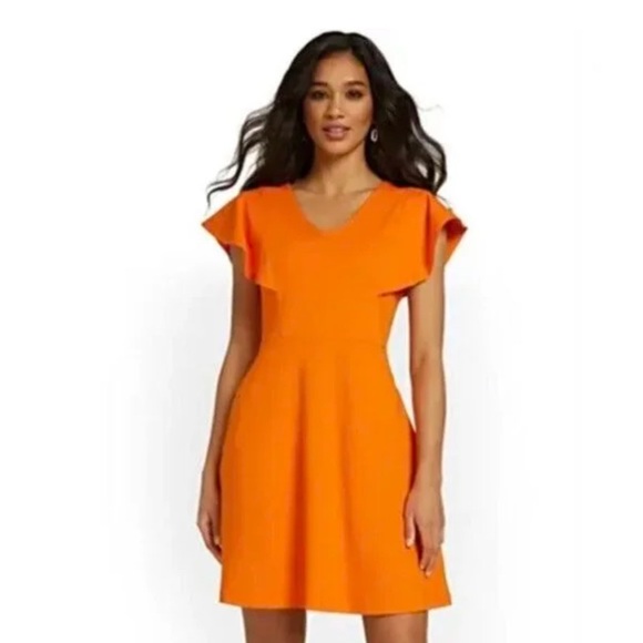 New York & Company | Dresses | New York And Company Orange Fit And ...